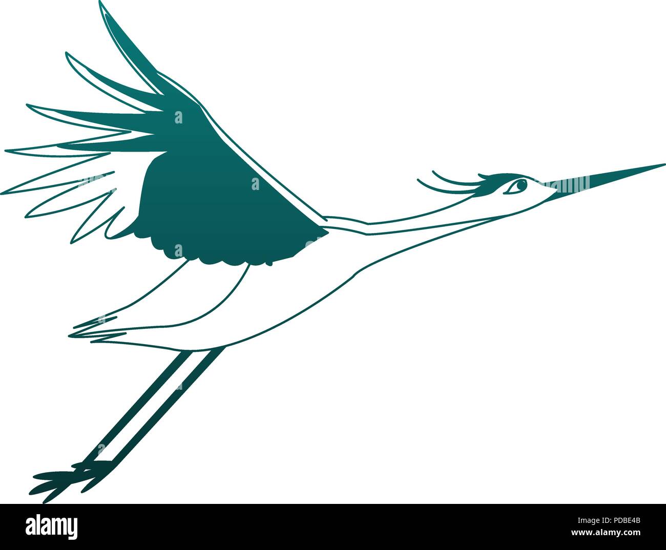 Stork flying isolated in blue lines Stock Vector Image & Art - Alamy
