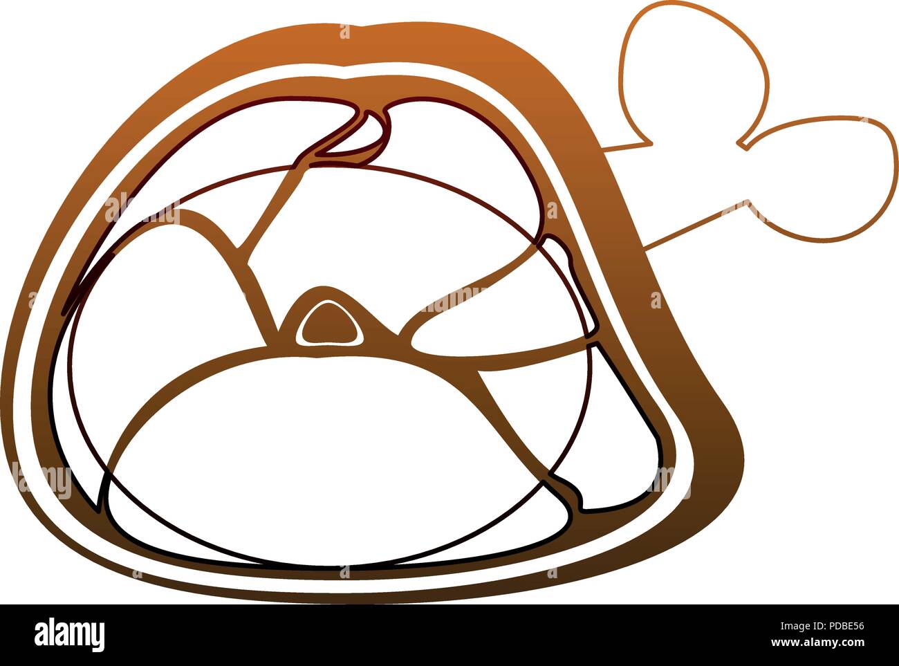 Pork ham isolated orange lines Stock Vector Image & Art - Alamy