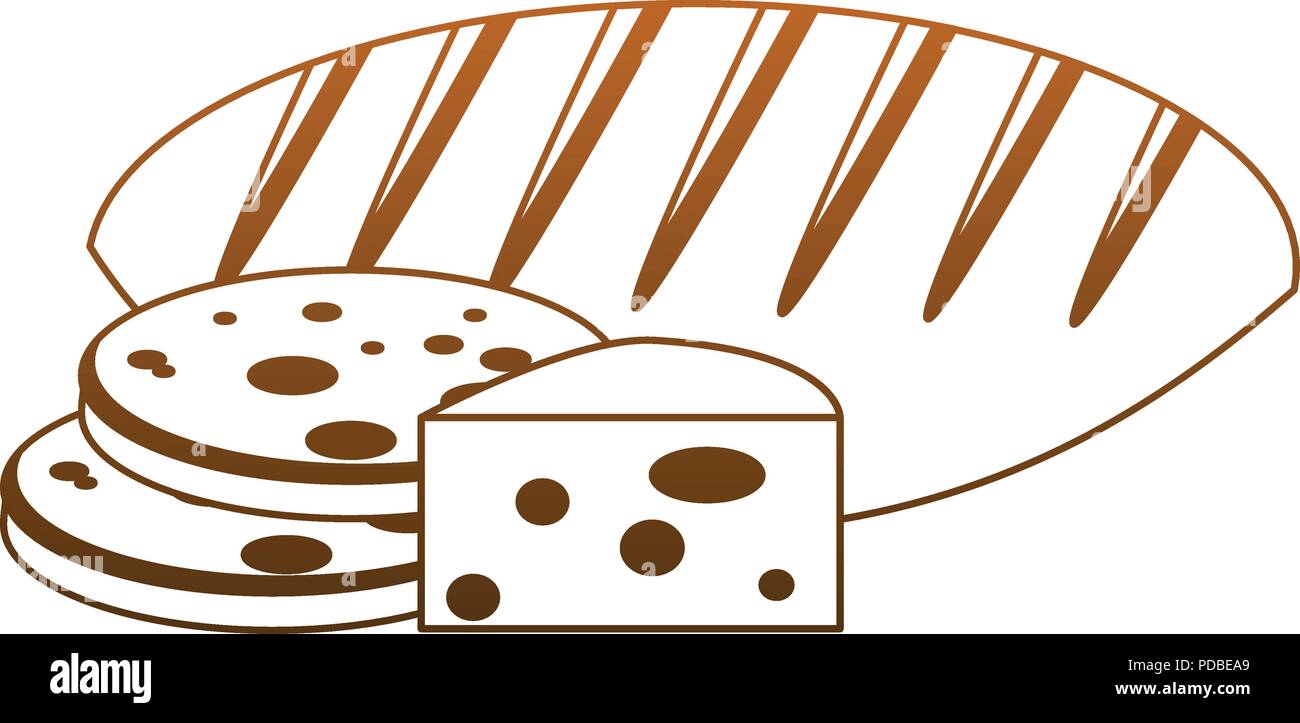 Bread and cheese orange lines Stock Vector Image & Art - Alamy