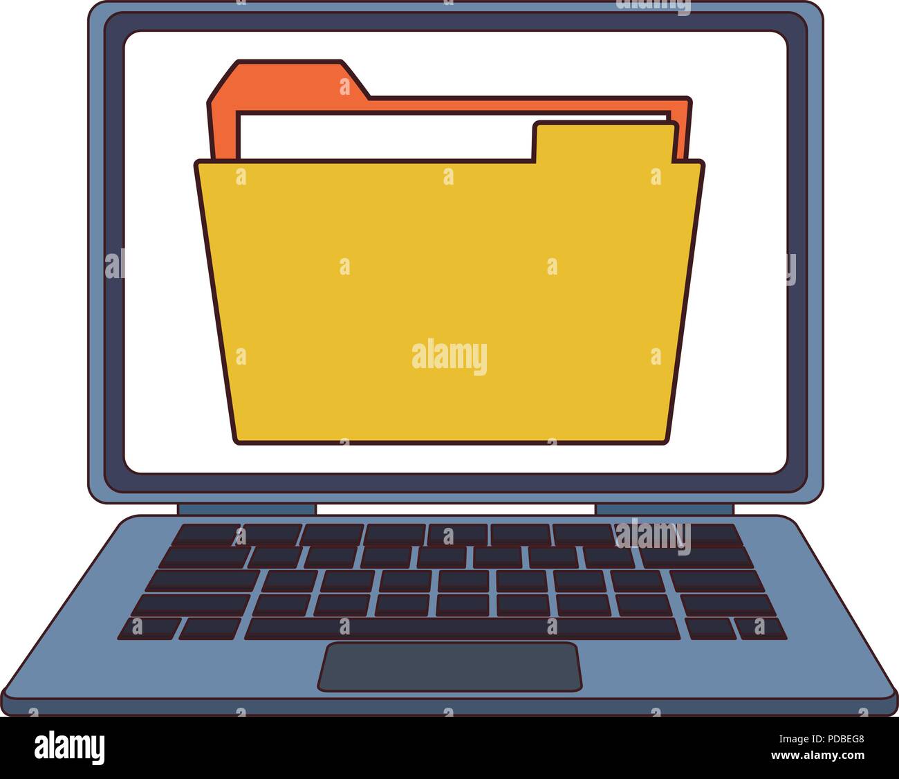 Folder in laptop screen Stock Vector Image & Art - Alamy