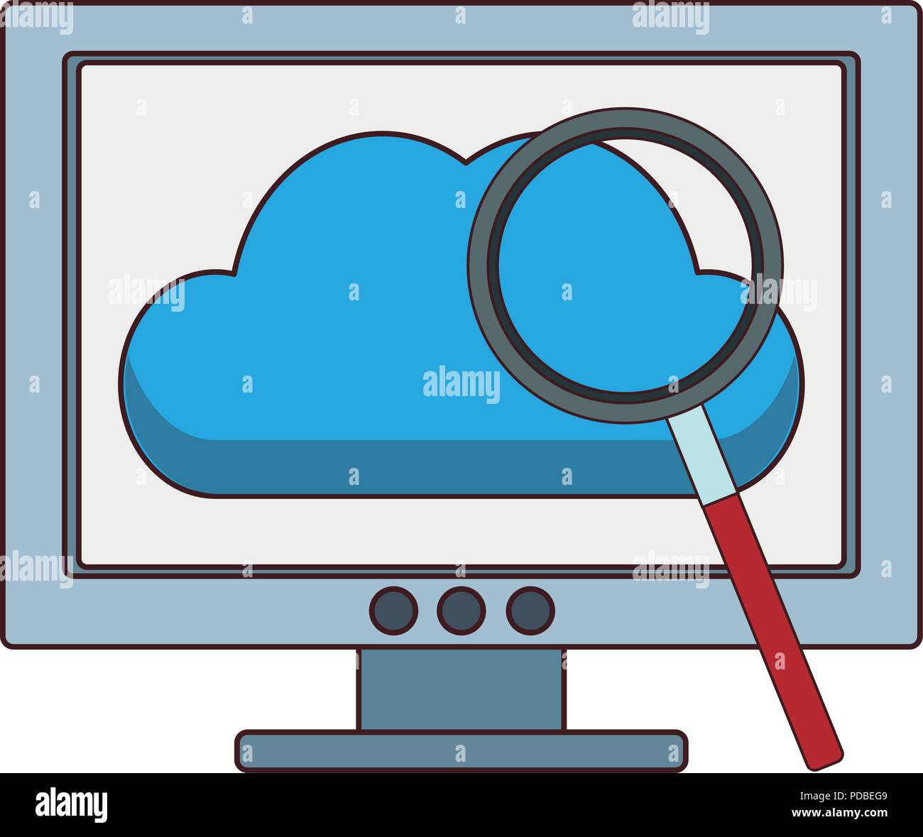 Computer with cloud computing Stock Vector Image & Art - Alamy