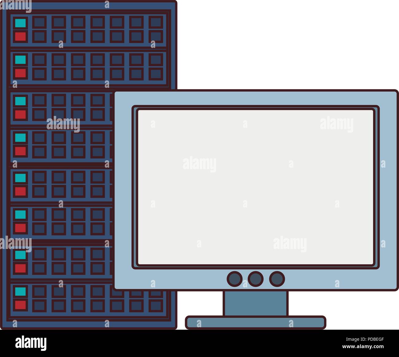 PC screen and server Stock Vector Image & Art - Alamy