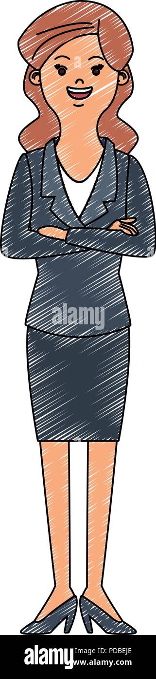 Executive business woman cartoon scribble Stock Vector Image & Art - Alamy