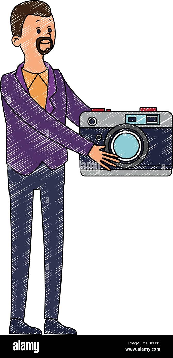 Businessman with video symbol scribble Stock Vector Image & Art - Alamy