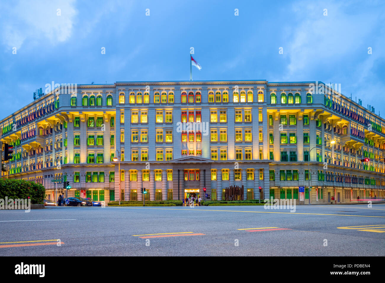 building with colorful windows at clarke quay Stock Photo - Alamy