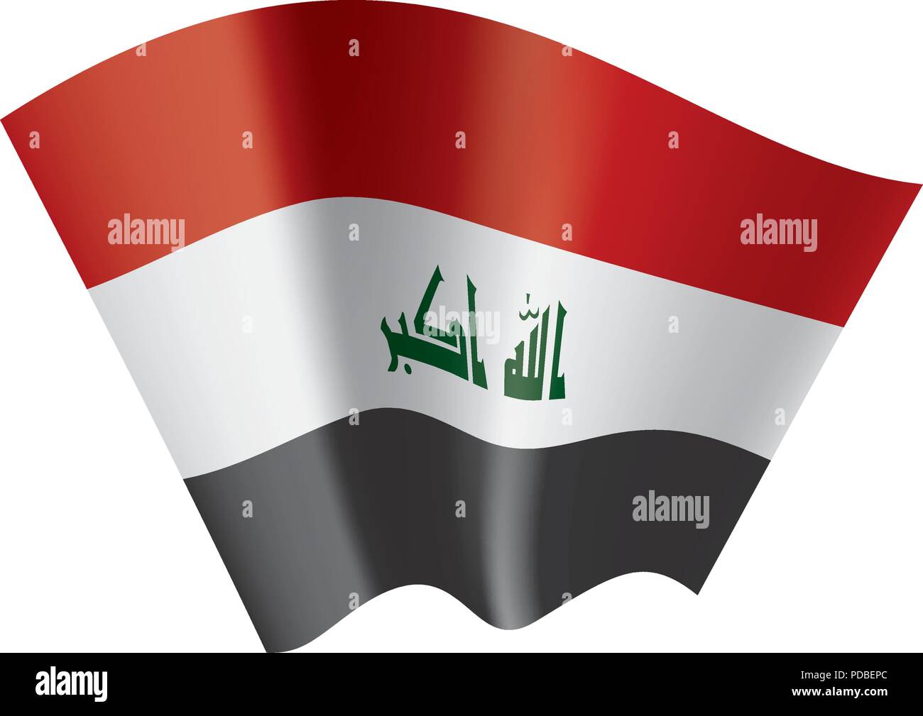 Iraqi flag, vector illustration on a white background Stock Vector ...