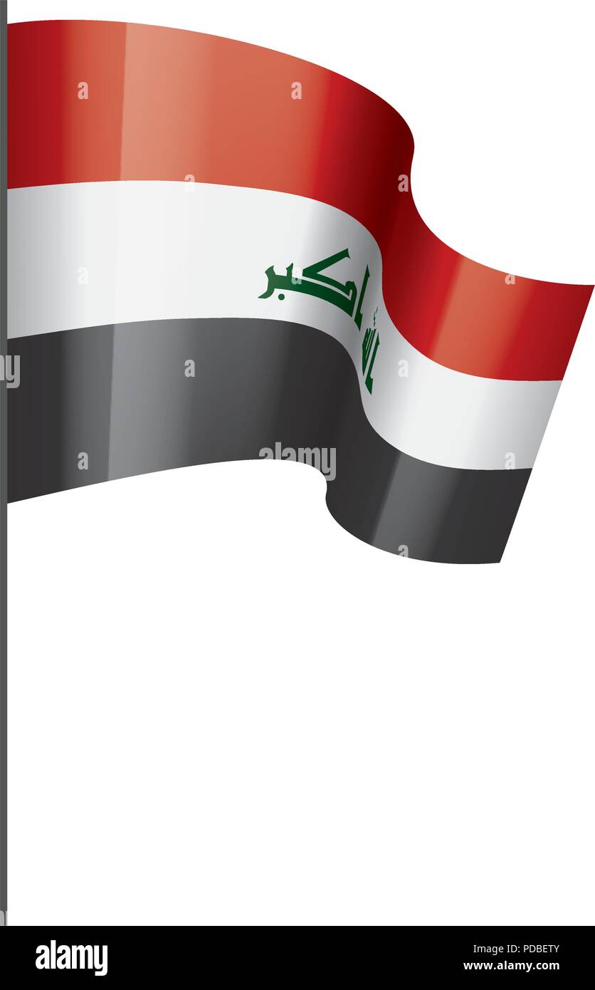 Iraqi flag, vector illustration on a white background Stock Vector ...