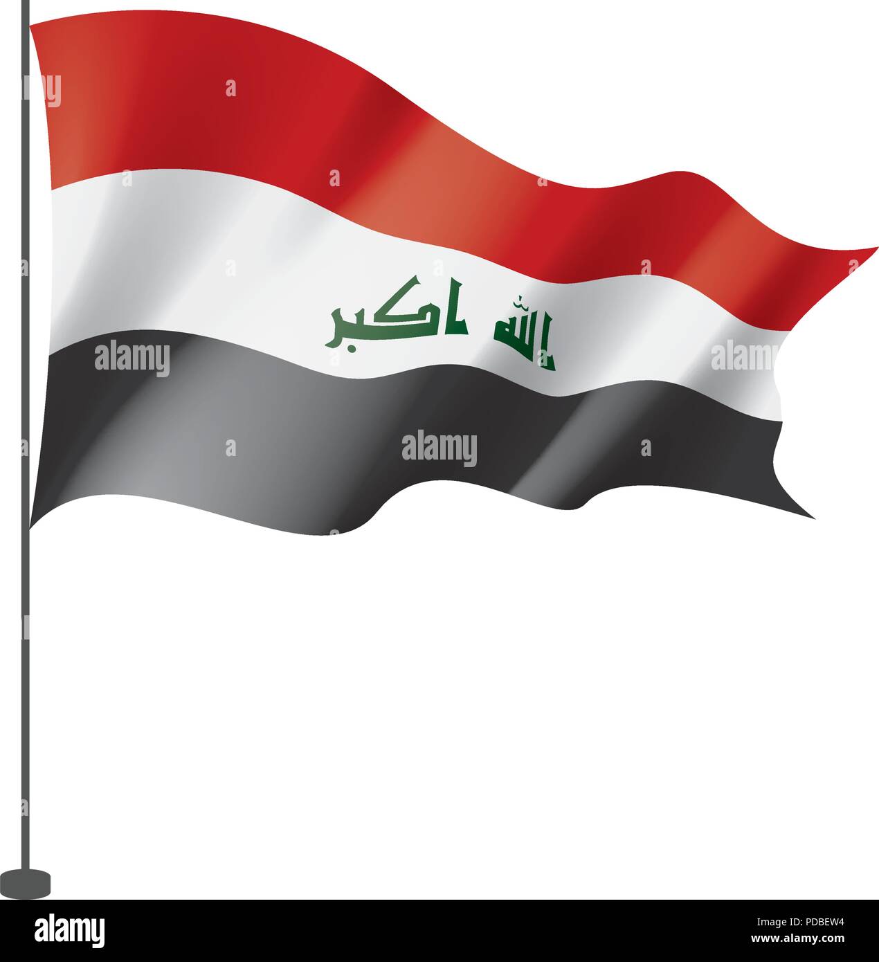 Iraqi flag, vector illustration on a white background Stock Vector ...