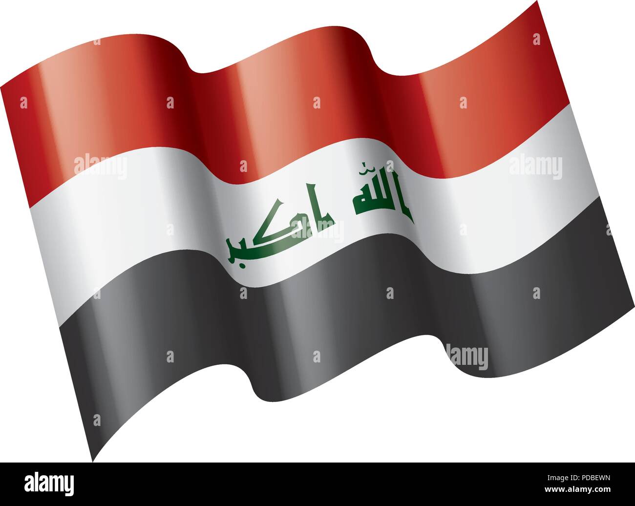 Iraqi flag, vector illustration on a white background Stock Vector ...