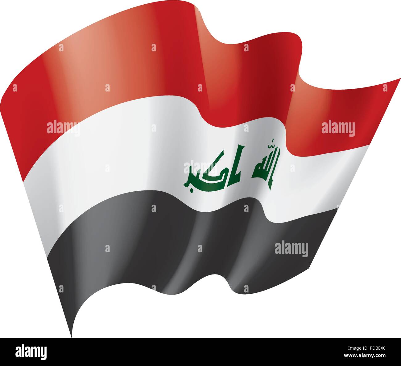 Iraqi flag, vector illustration on a white background Stock Vector ...