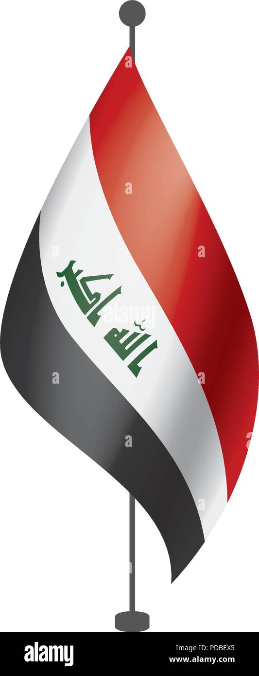 Iraqi flag, vector illustration on a white background Stock Vector ...