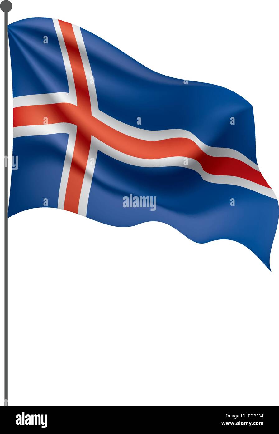Iceland flag, vector illustration on a white background Stock Vector ...