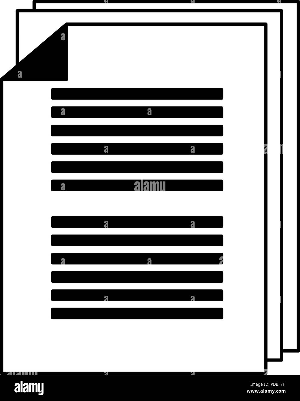 Sheets document symbol in black and white Stock Vector Image & Art - Alamy