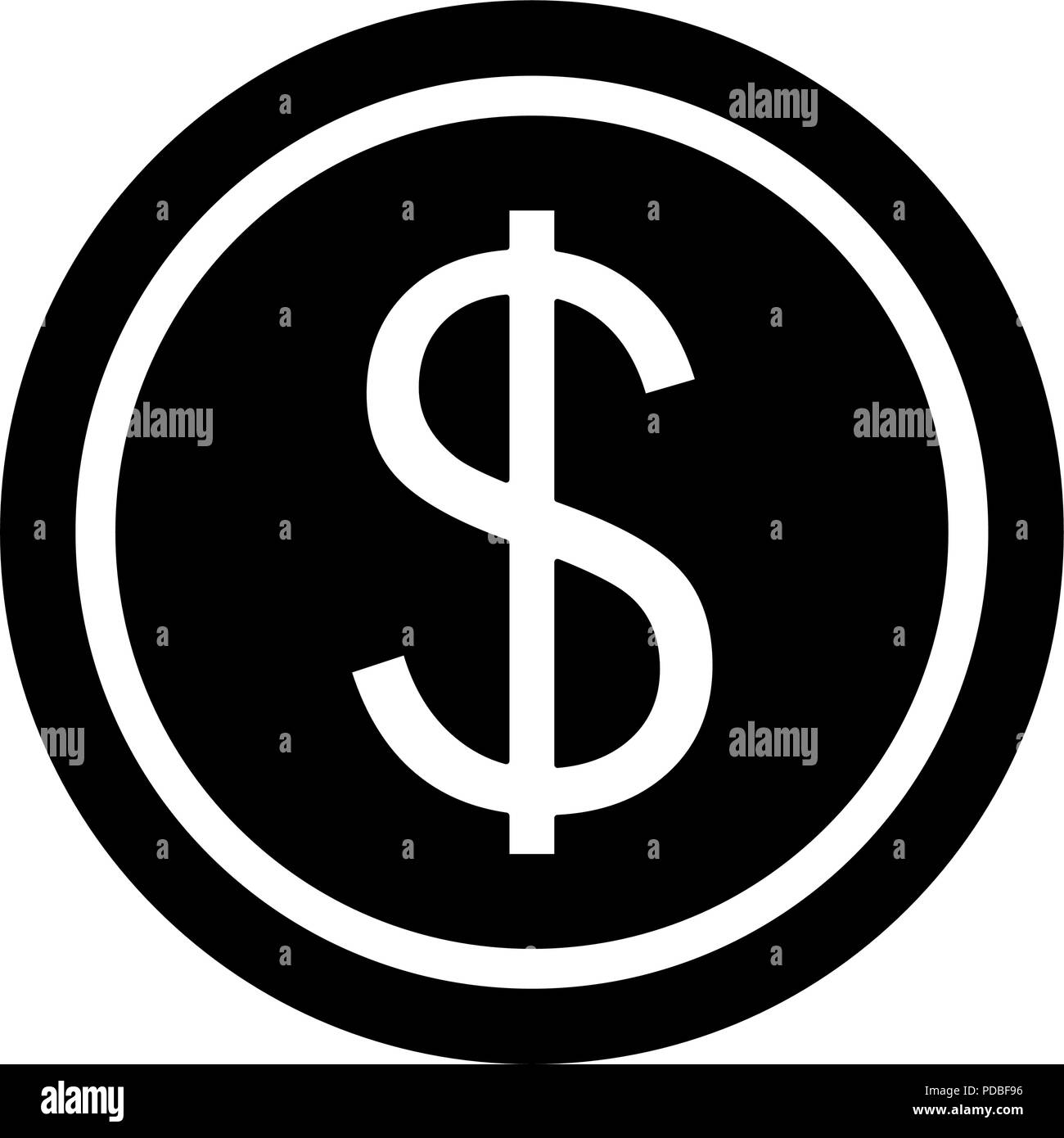 Coin isolated symbol in black and white Stock Vector Image & Art - Alamy