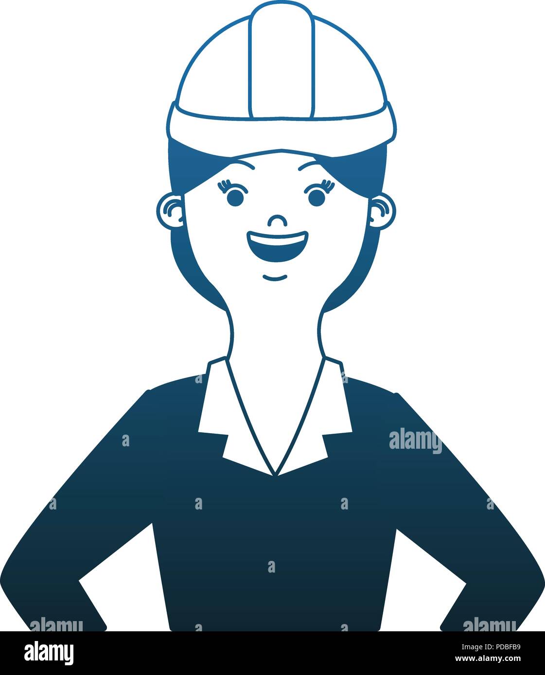 woman engineer cartoon blue lines Stock Vector Image & Art - Alamy
