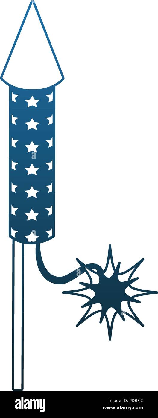 Rocket firework isolated blue lines Stock Vector Image & Art - Alamy