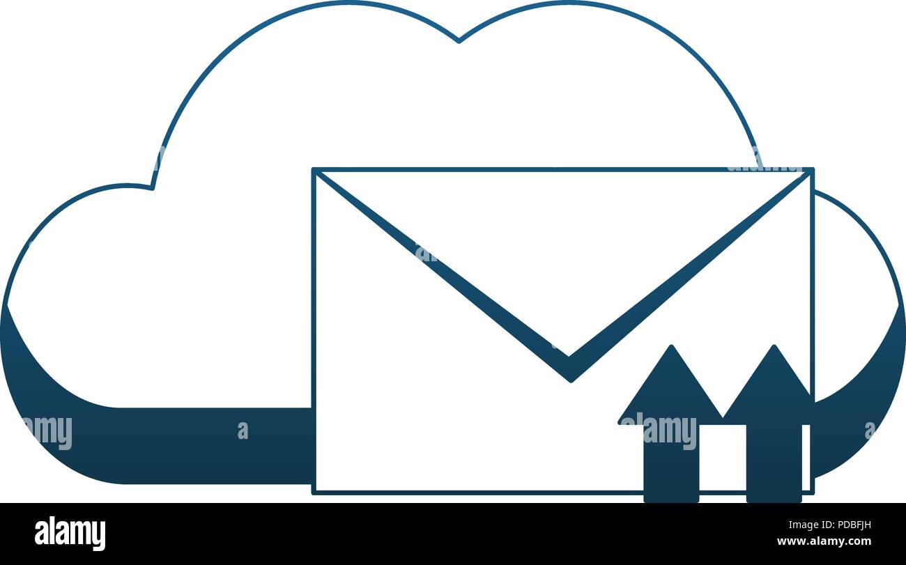 Cloud computing and email blue lines Stock Vector Image & Art - Alamy
