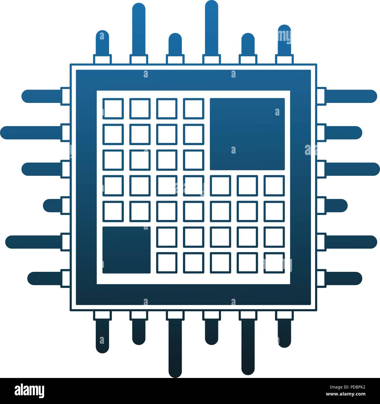 microchip processor technology blue lines Stock Vector Image & Art - Alamy
