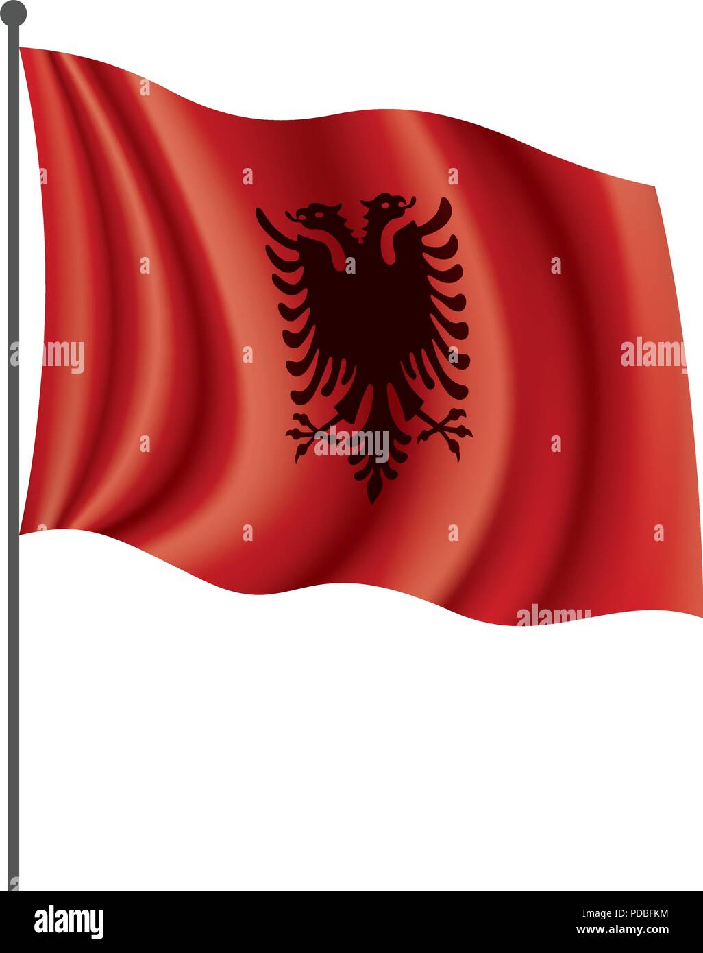 Albania flag, vector illustration on a white background Stock Vector ...