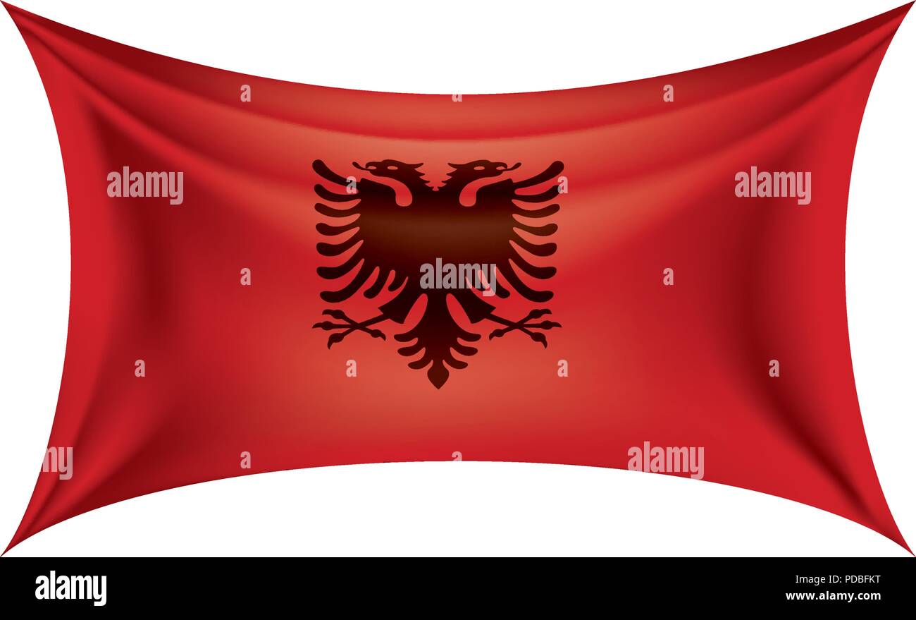 Albania flag, vector illustration on a white background Stock Vector ...