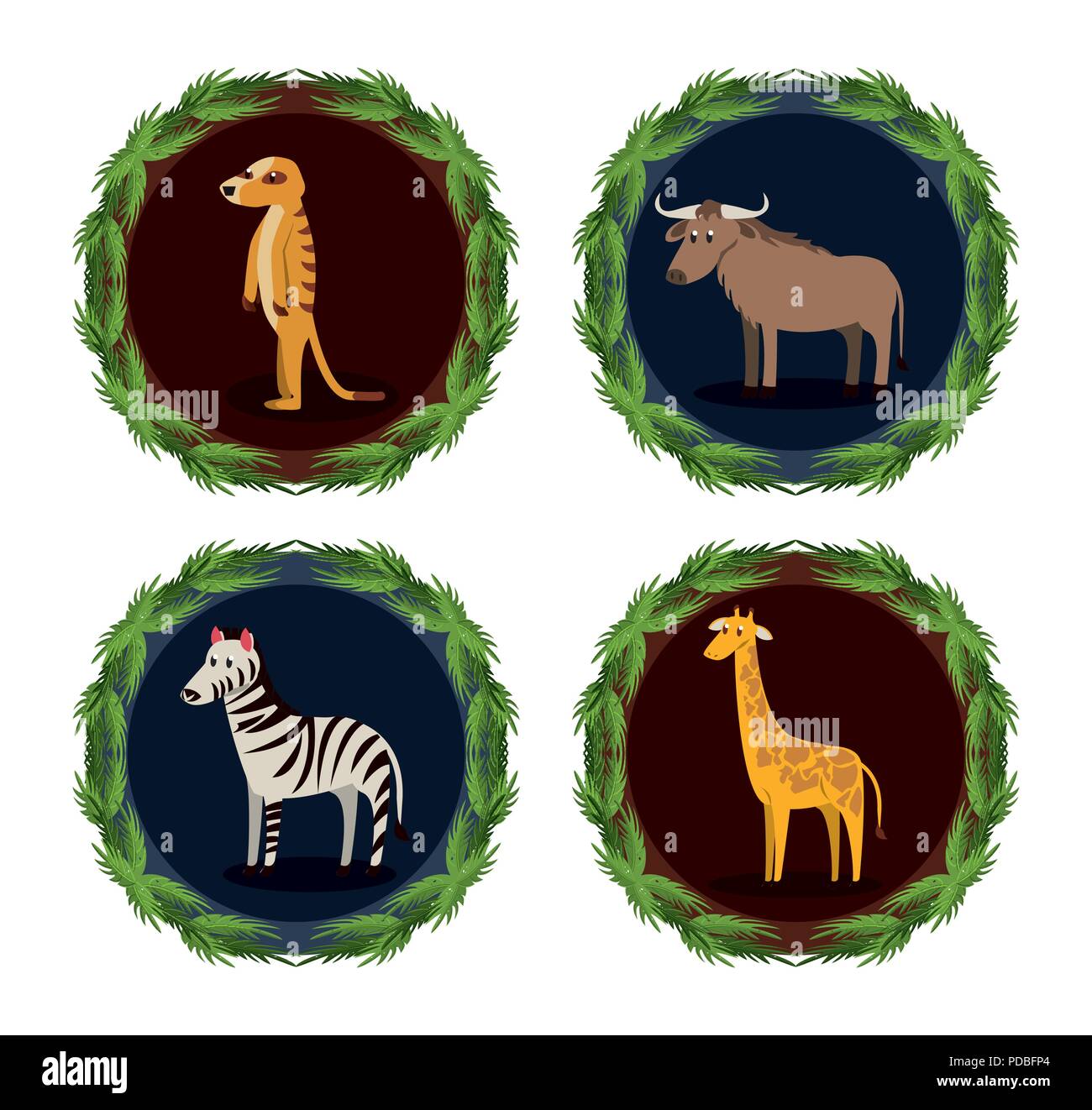 Set of wild african animals Stock Vector Image & Art - Alamy