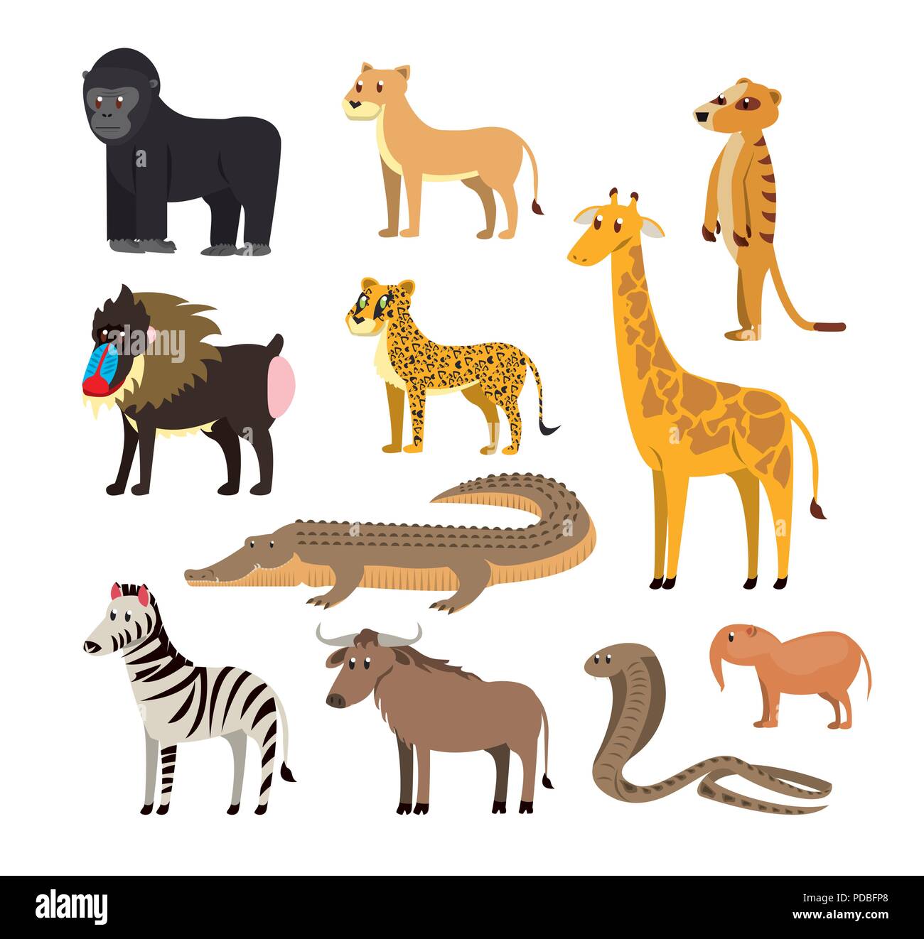 Set of wild african animals Stock Vector Image & Art - Alamy
