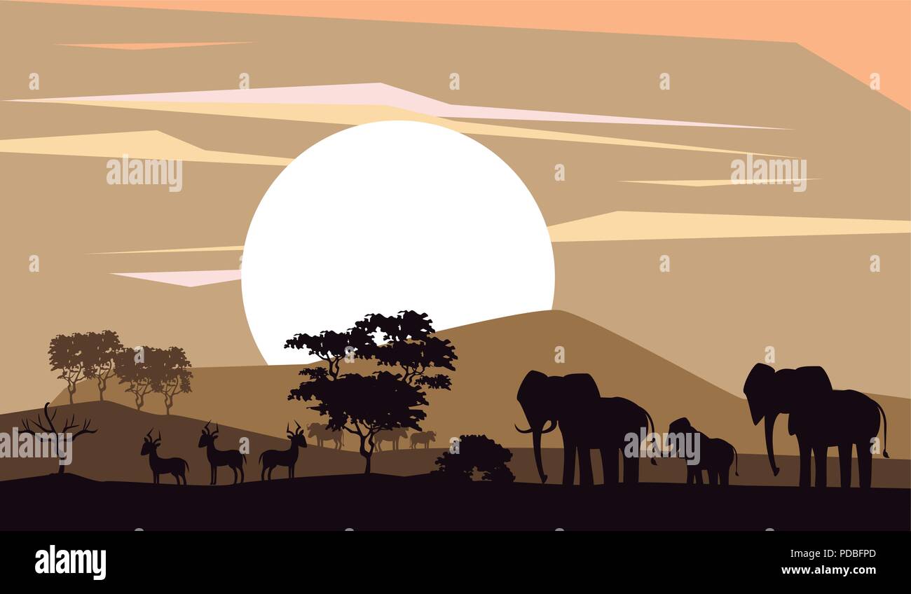 African animals silhouettes Stock Vector Image & Art - Alamy