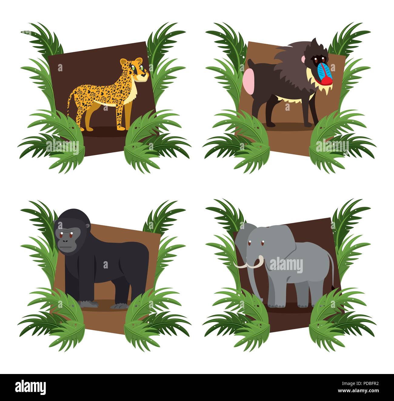 Set of wild african animals Stock Vector Image & Art - Alamy