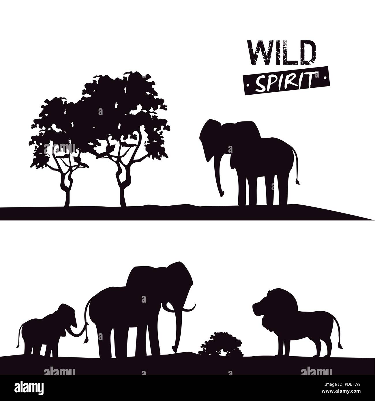 African animals silhouettes Stock Vector Image & Art - Alamy