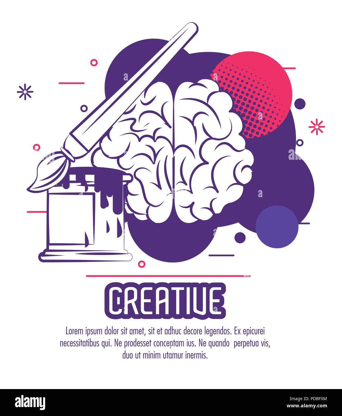 Paint bucket on head Stock Vector Images - Alamy