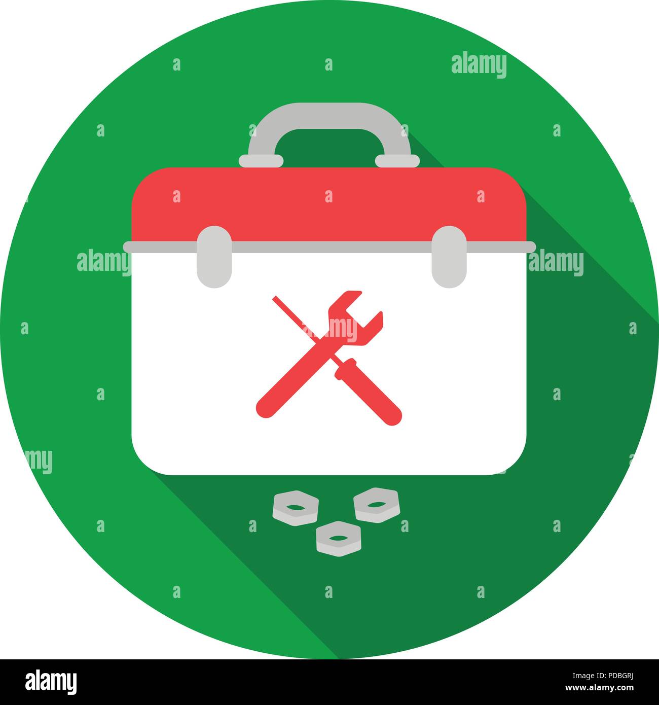 Toolbox icon in flat style isolated on white background. Plumbing ...