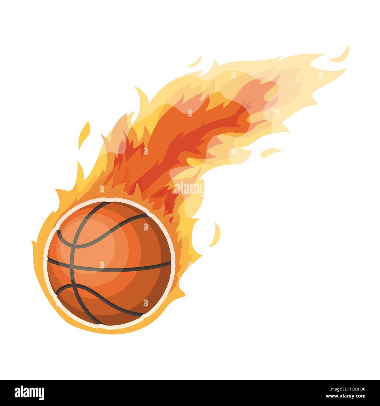 Fireball.Basketball single icon in cartoon style vector symbol stock ...