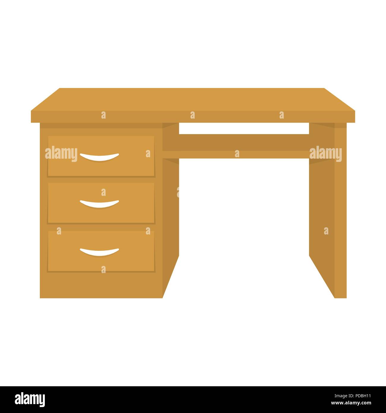 Office desk icon in cartoon style isolated on white background. Office ...