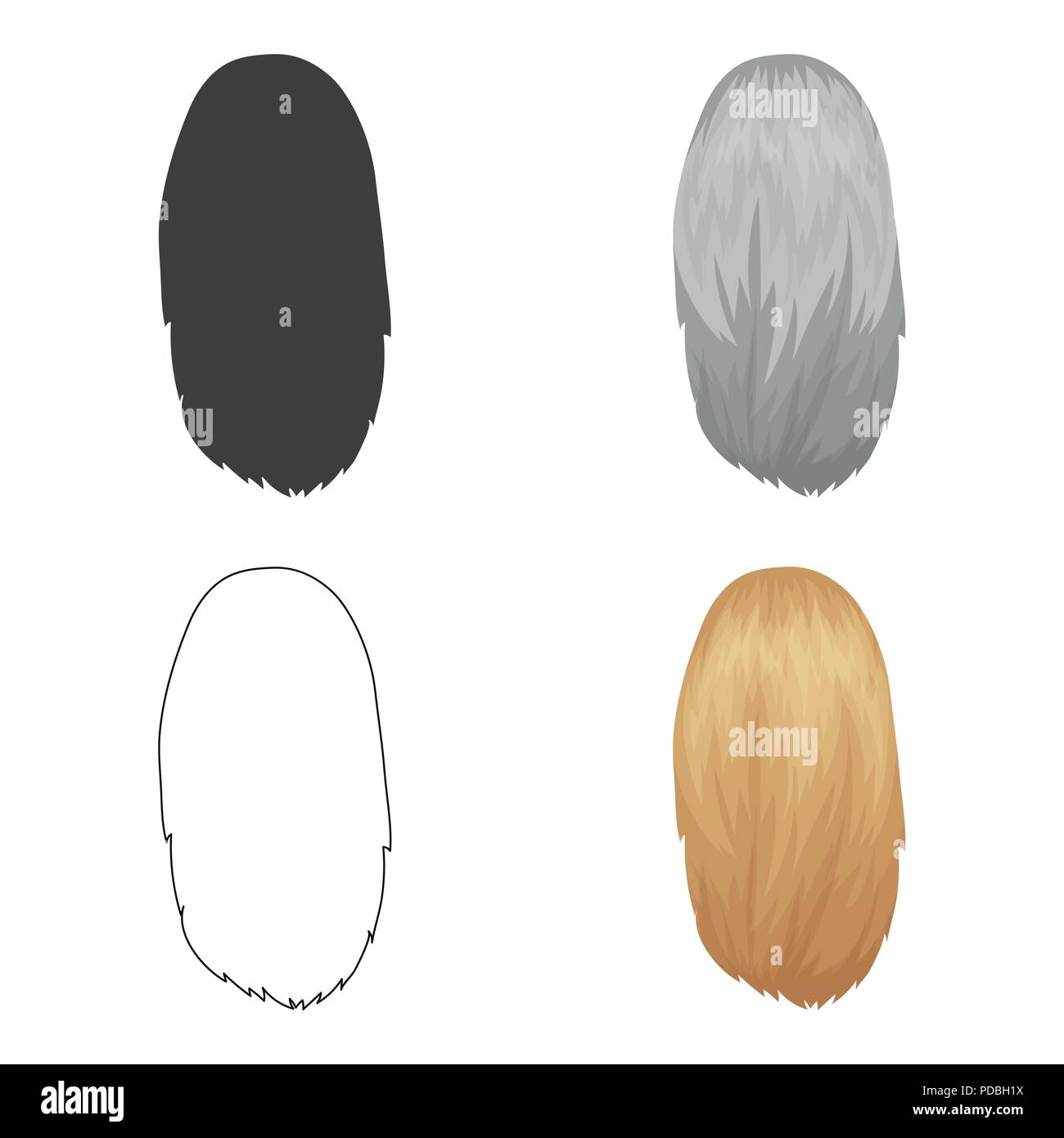 White dissolved.Back hairstyle single icon in cartoon style vector ...