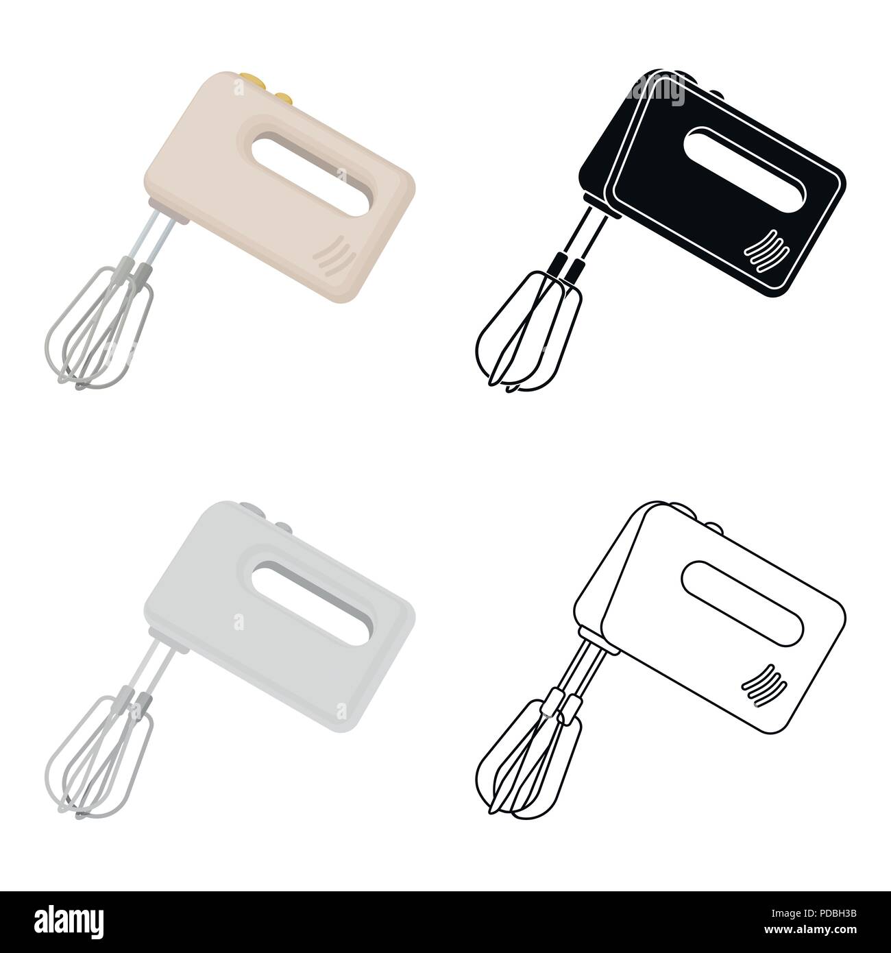 Mixer icon in cartoon style isolated on white background. Kitchen ...