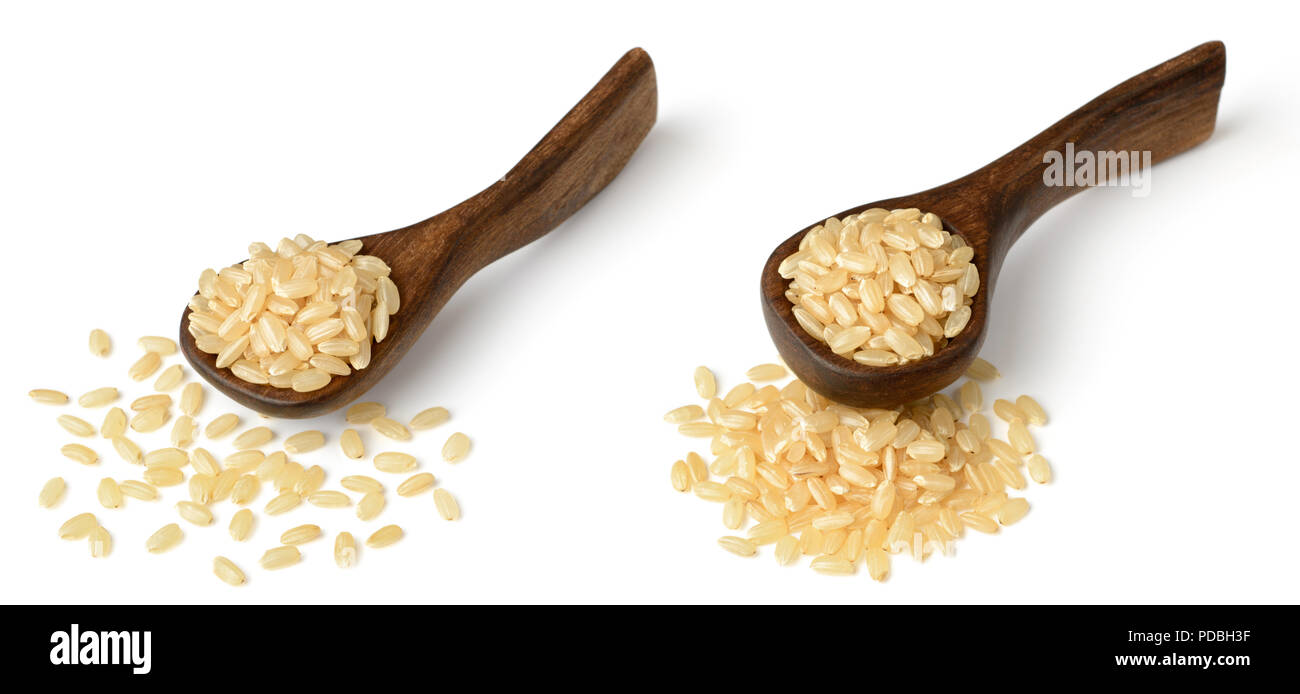 raw brown rice isolated on the white background Stock Photo - Alamy