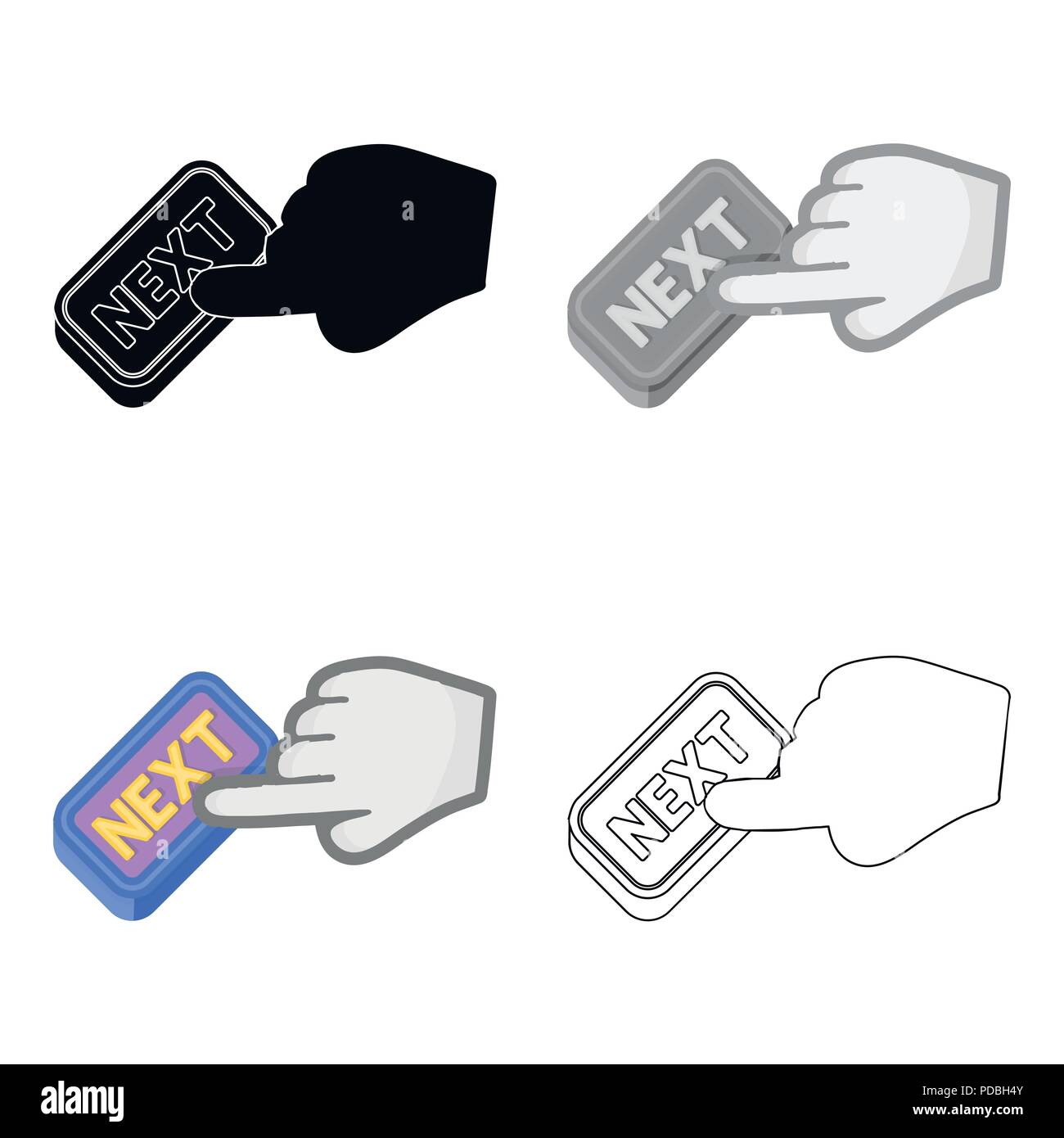 Click the button next. E-commerce single icon in cartoon style vector ...