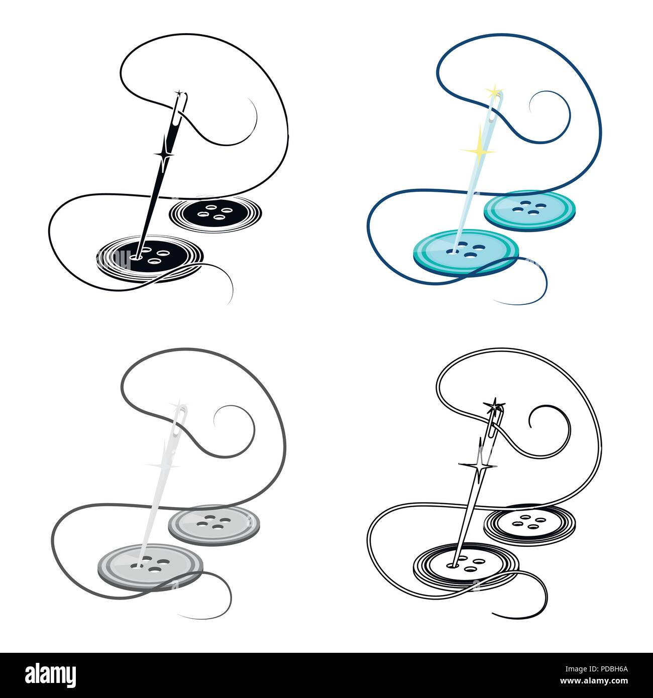 Sewing of buttons. Sewing and equipment single icon in cartoon style ...