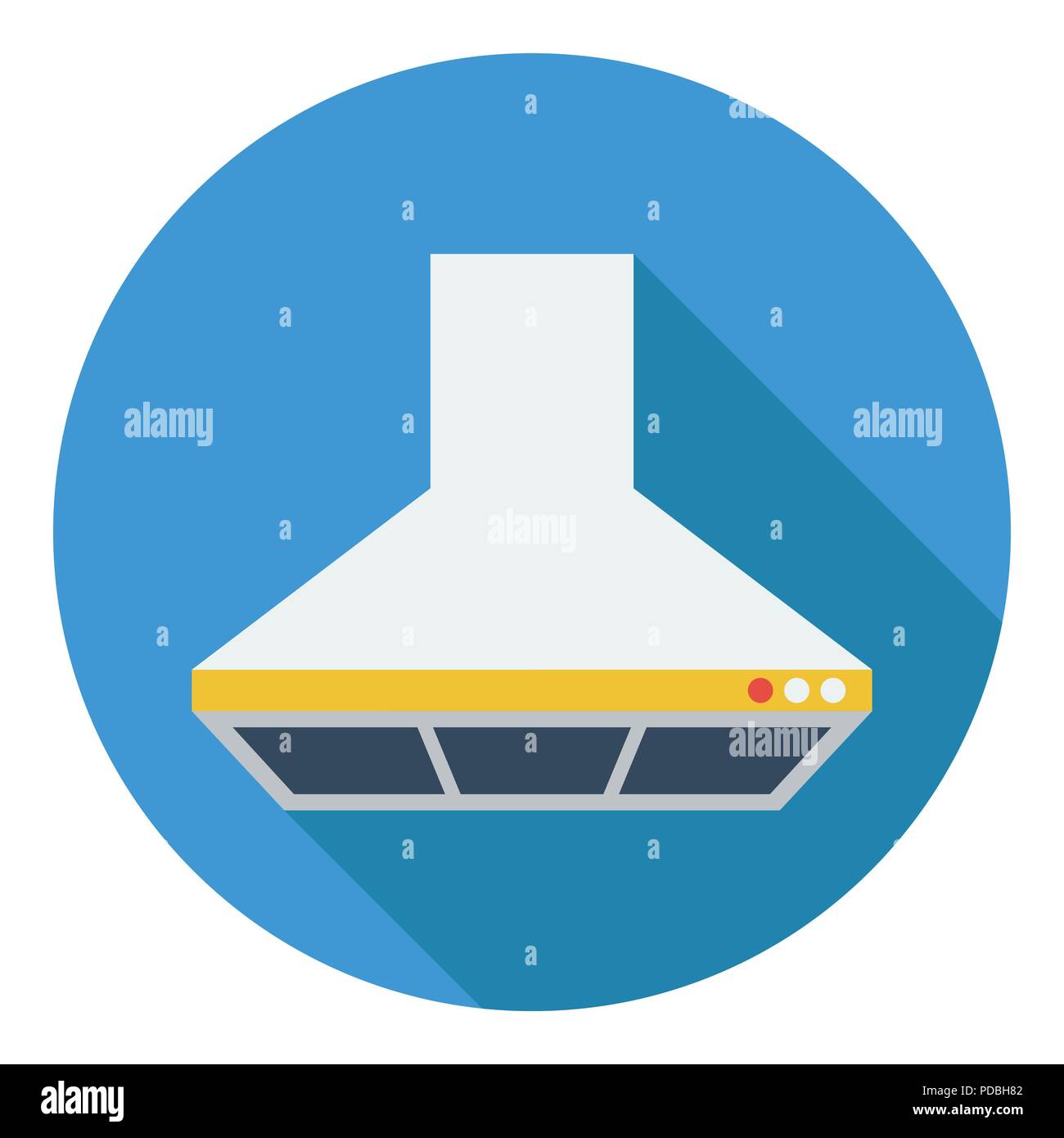 Exhaust hood icon in flat style isolated on white background. Kitchen ...