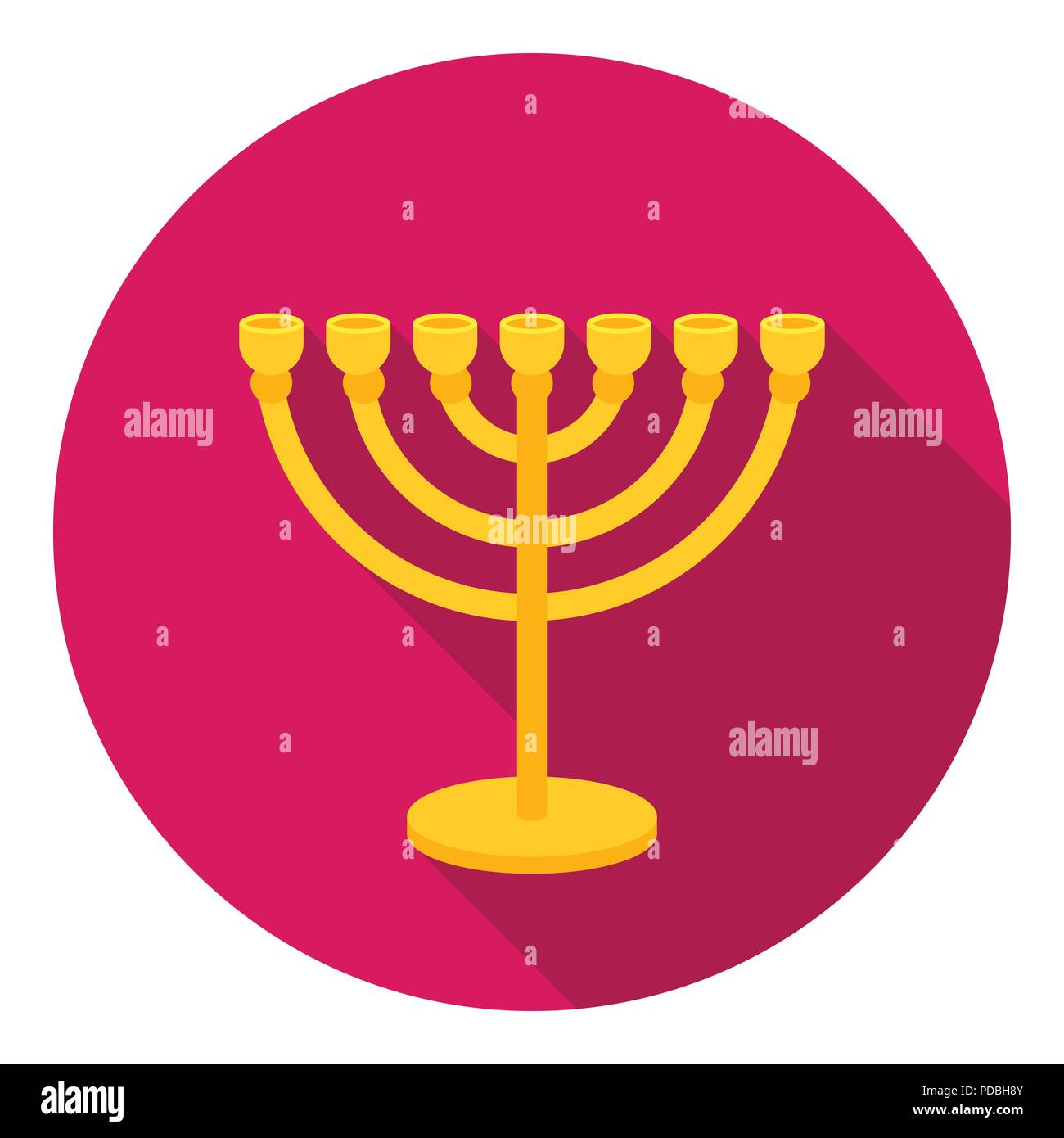 Menorah icon in flat style isolated on white background. Religion ...