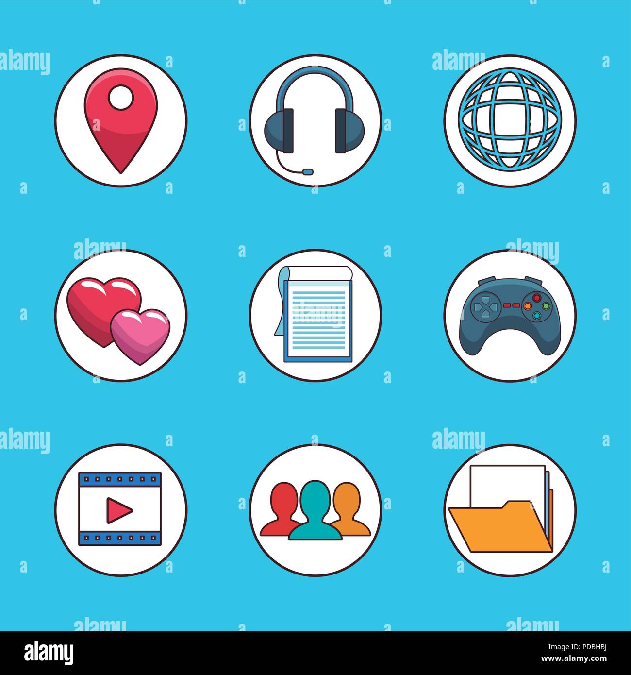 Set of social network symbols Stock Vector Image & Art - Alamy