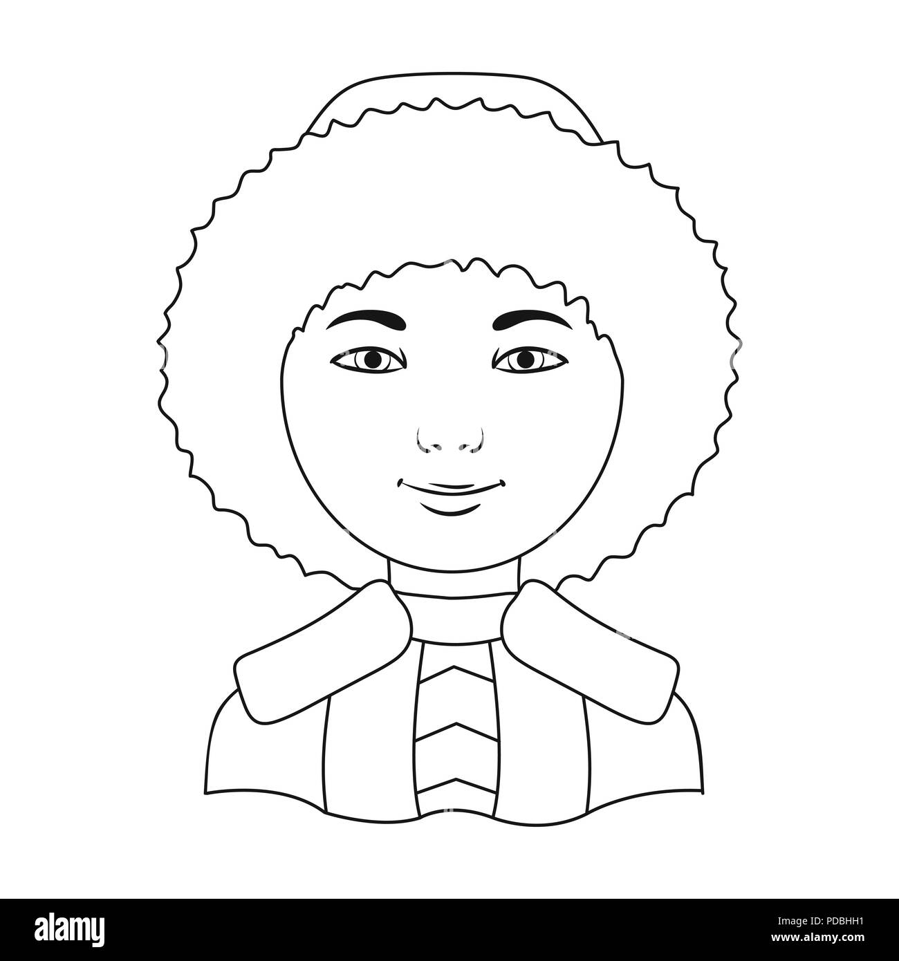 Eskimo. Human race single icon in outline style vector symbol stock ...