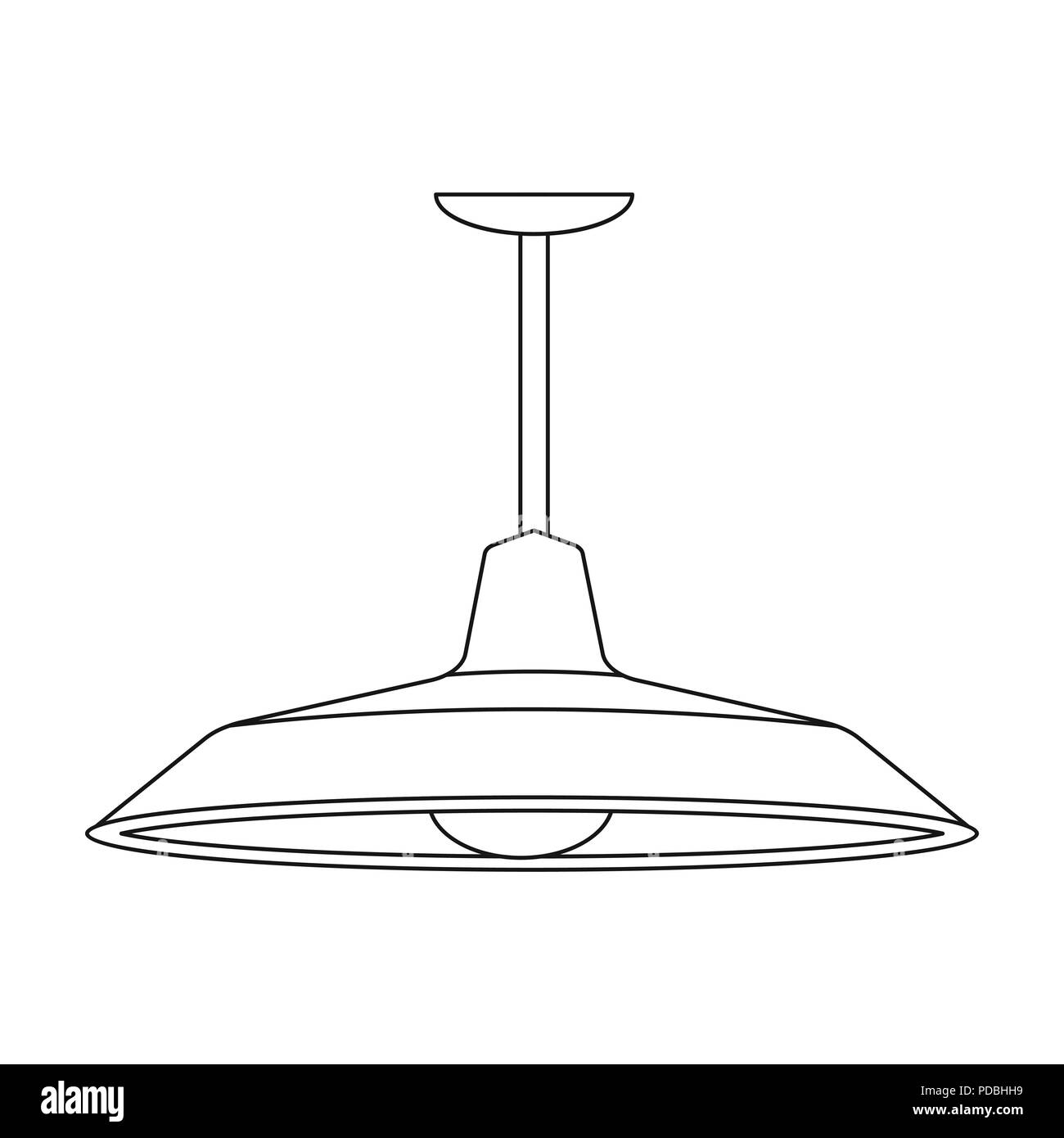 Pendant light icon in outline style isolated on white background ...