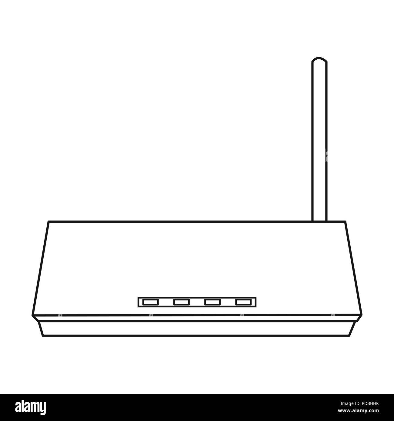 Router icon in outline style isolated on white background. Personal ...