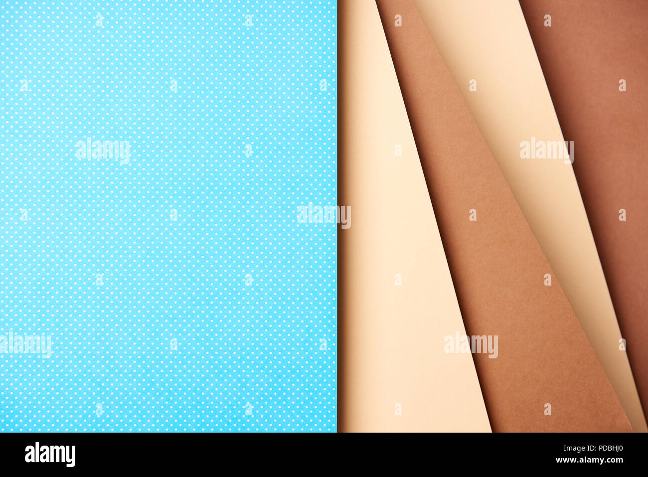 Abstract background with paper sheets in blue and brown tones Stock ...