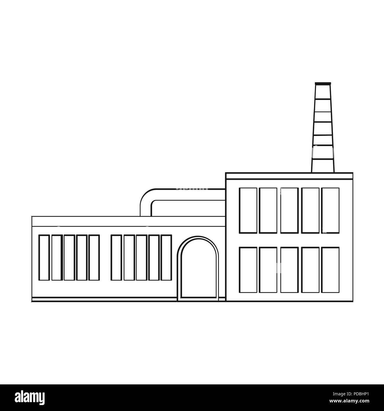 Factory, single icon in outline style.Factory, vector symbol stock ...