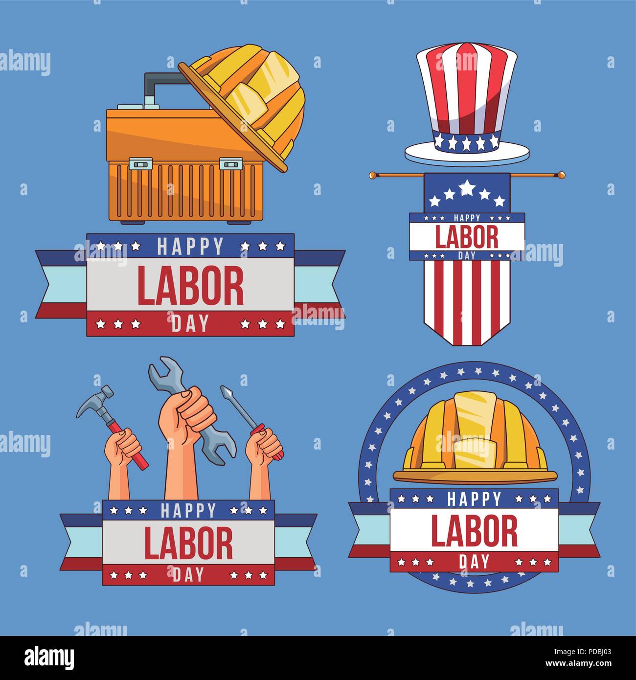 Set of labor day elements Stock Vector Image & Art - Alamy