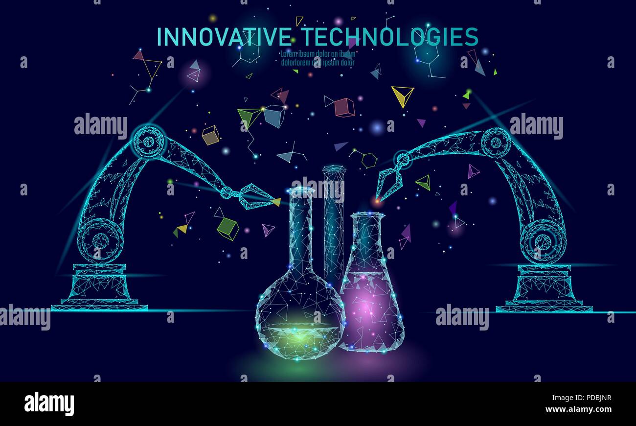 Low poly chemical synthesis science concept. Polygon lab chemistry ... Low poly chemical synthesis science concept. Polygon lab chemistry ...