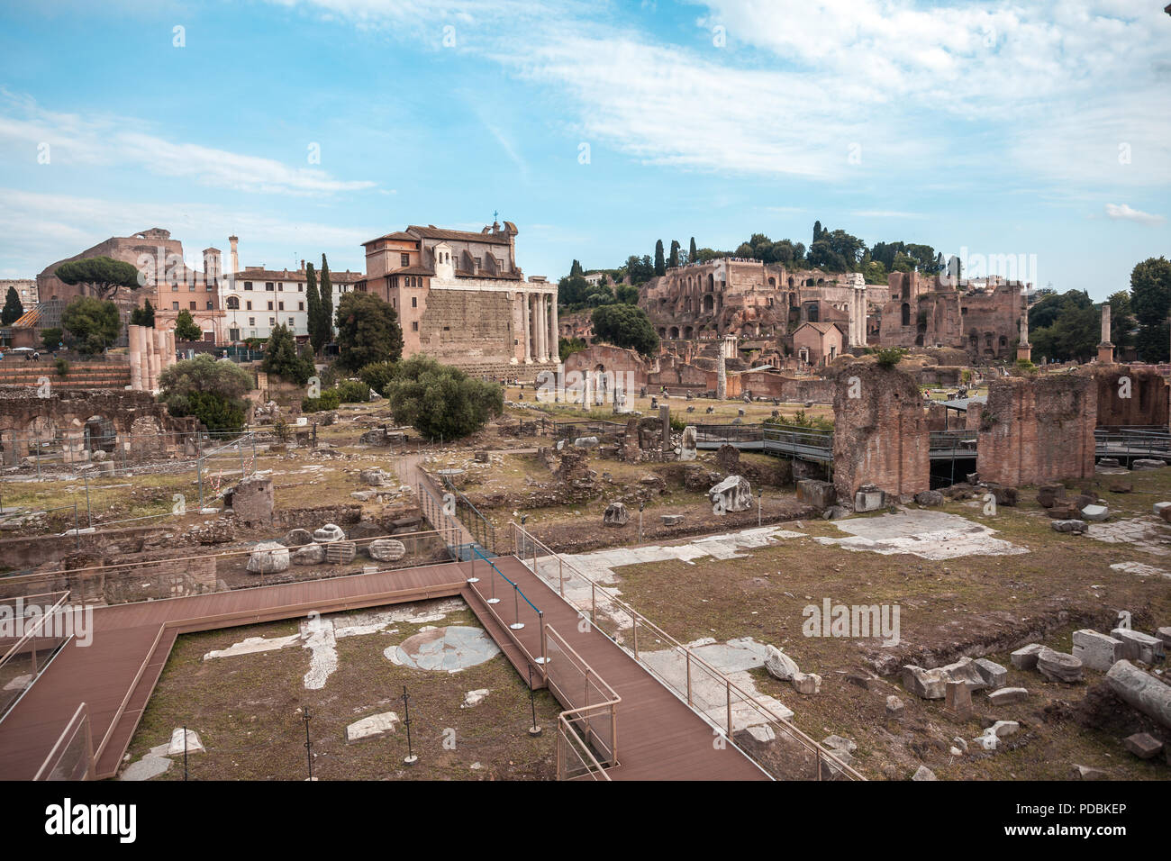 ruins of ancient Rome, remains of ancient architecture, Rome, Italy ...