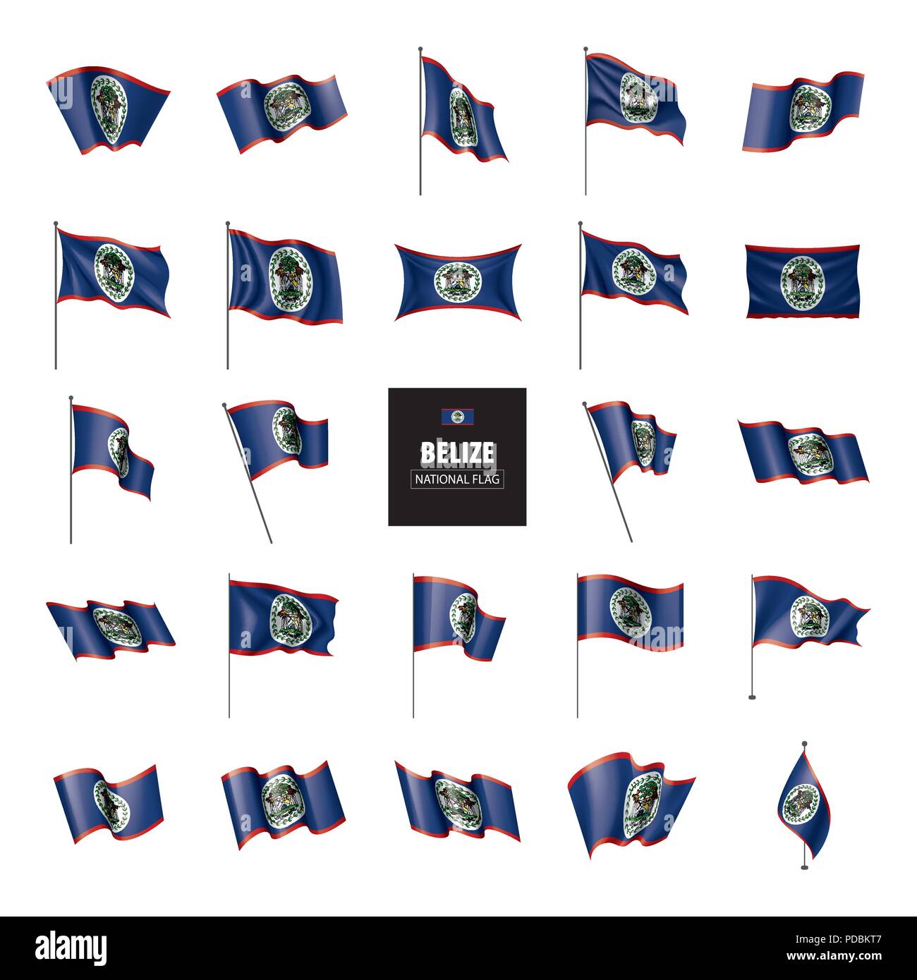 Belize flag, vector illustration on a white background Stock Vector ...